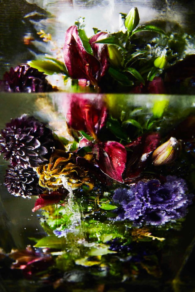Flower Bouquets Frozen in Blocks of Ice by Makoto Azuma.