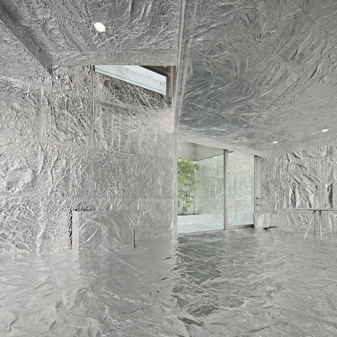 Gallery Interior Wrapped in Foil by NOSIGNER | Yellowtrace.