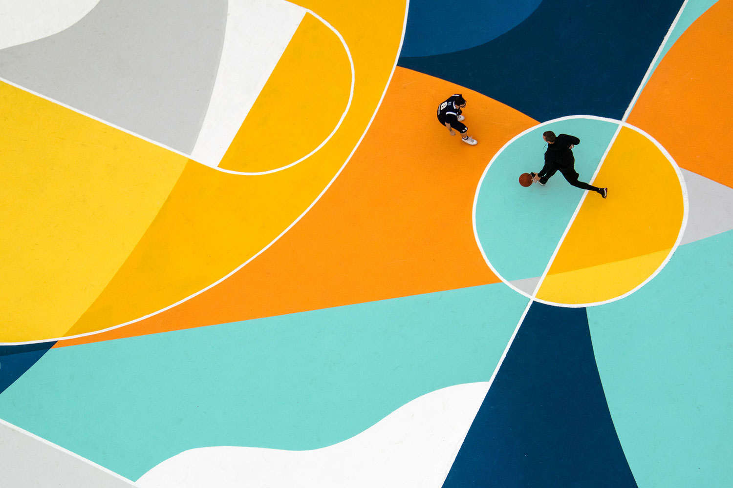 Inspiring Multicoloured Basketball Court Installations | Yellowtrace