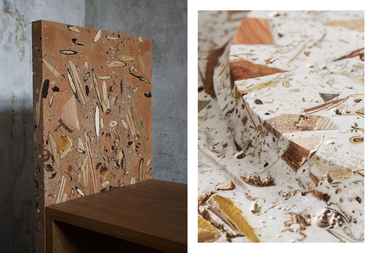 Yuma Kano Turns Forrest Waste into Timber Terrazzo | Yellowtrace